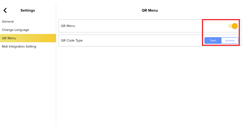 Settings – How to enable QRmenu? – BIG POS Support