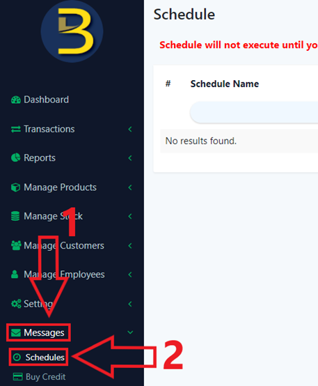 Schedules – Main Page – BIGPOS Support