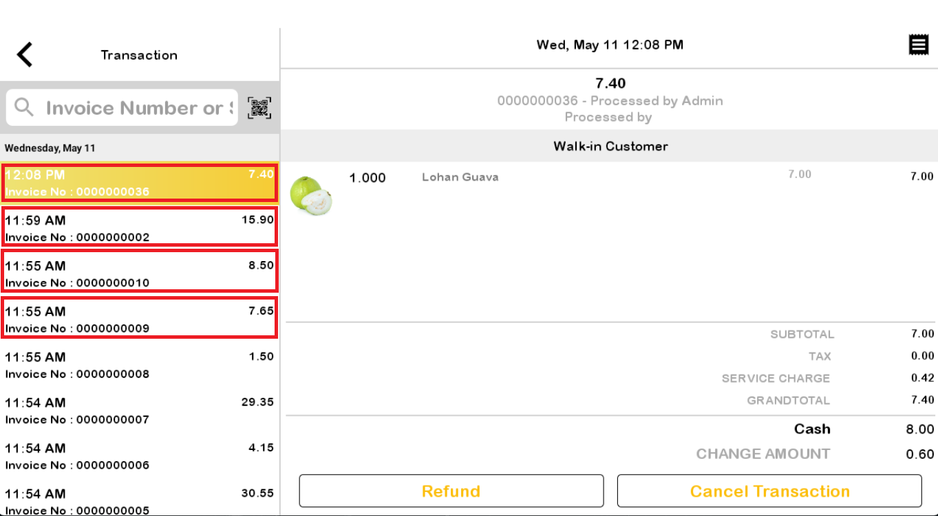 Transaction – How to check on transaction record – BIGPOS Support