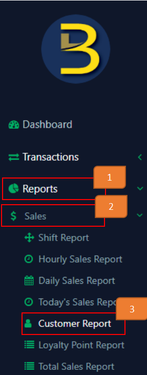 Customer report – Main Page – BIGPOS Support