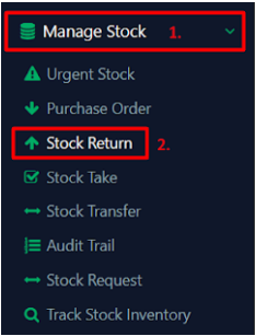Stock Return – Main Page – BIGPOS Support