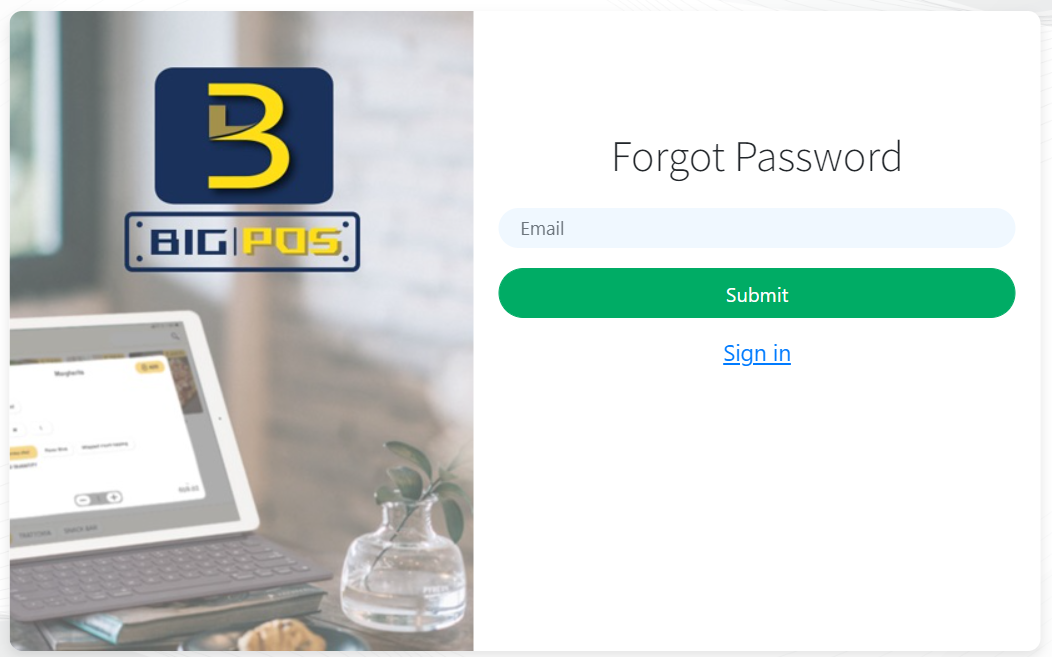 Reset Password / Forgotten Password – BIG POS Support