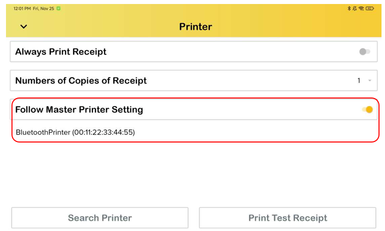 Settings – How to enable sub device printer setting function? – BIG POS Support