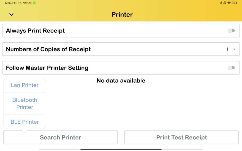 Settings – How to enable sub device printer setting function? – BIGPOS Support