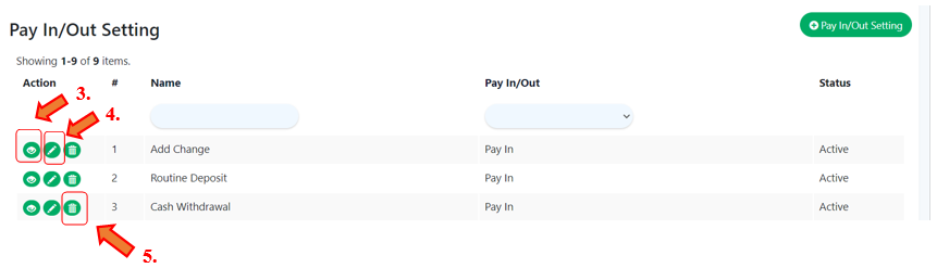 Pay In/Out Setting – Main Page – BIGPOS Support