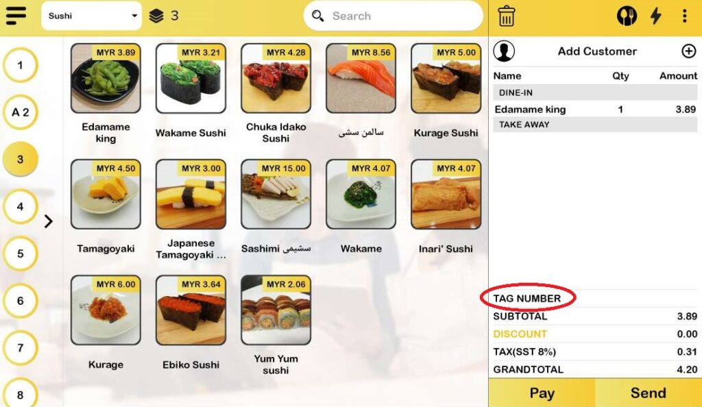 Settings – Tag Number Feature in Table Number Mode – BIGPOS Support