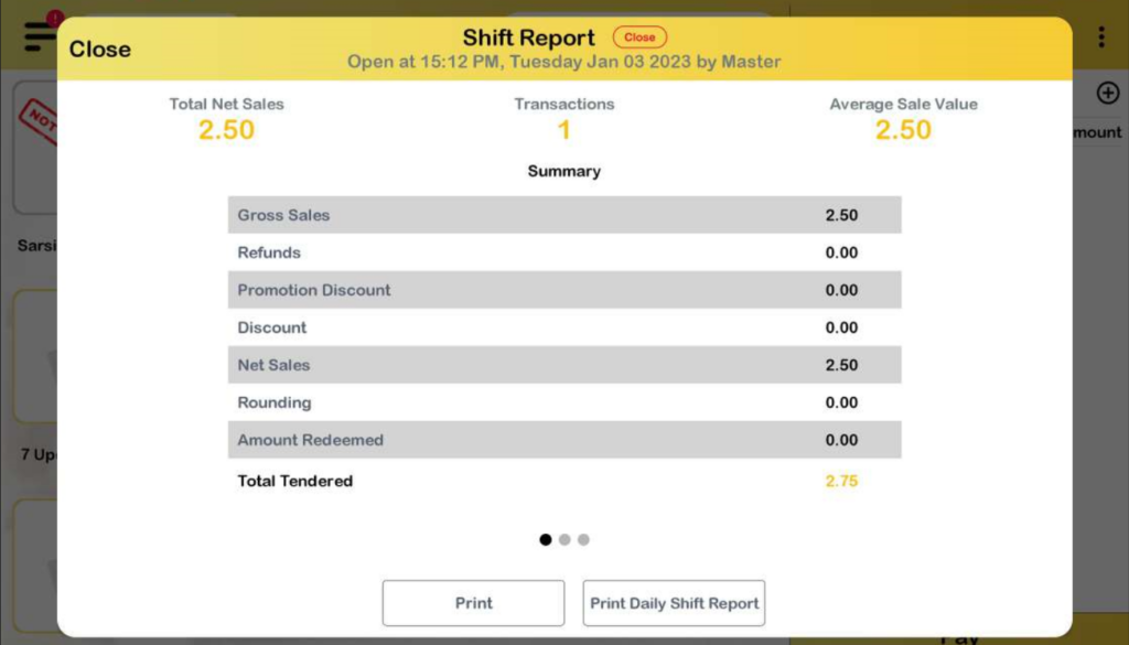 Keep Order to Next Shift – BIGPOS Support