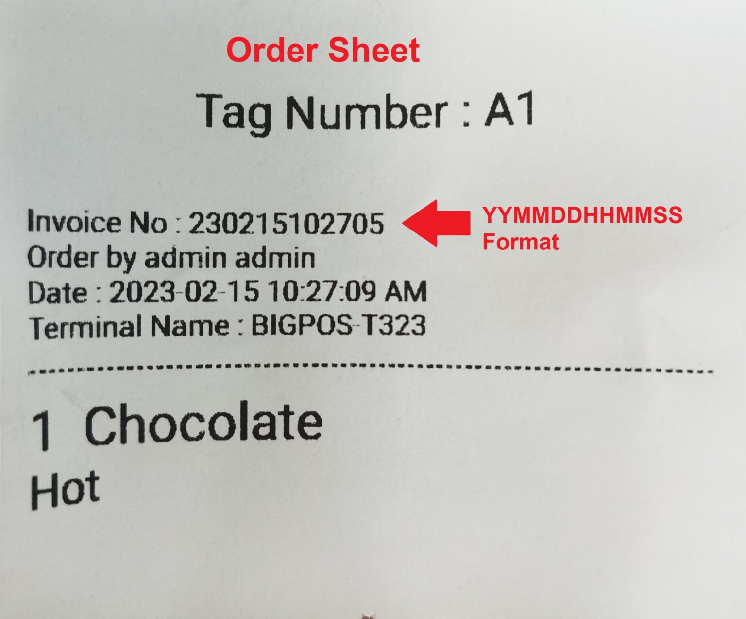 Receipt Invoice Number using YYMMDDHHMMSS format – BIGPOS Support