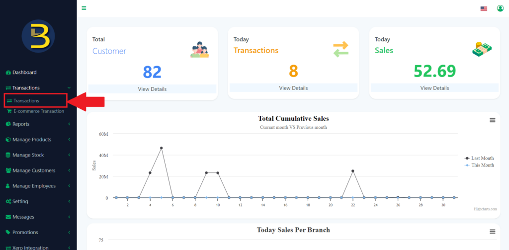 How to open the transaction history in web admin? – BIGPOS Support