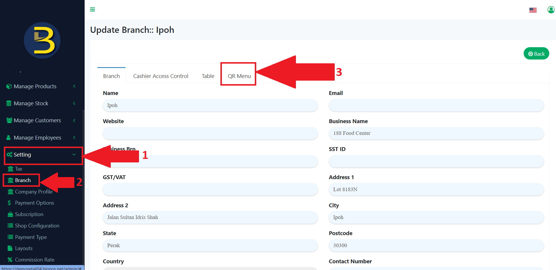 QR Menu – How to enable/disable the QR menu in web admin? – BIGPOS Support