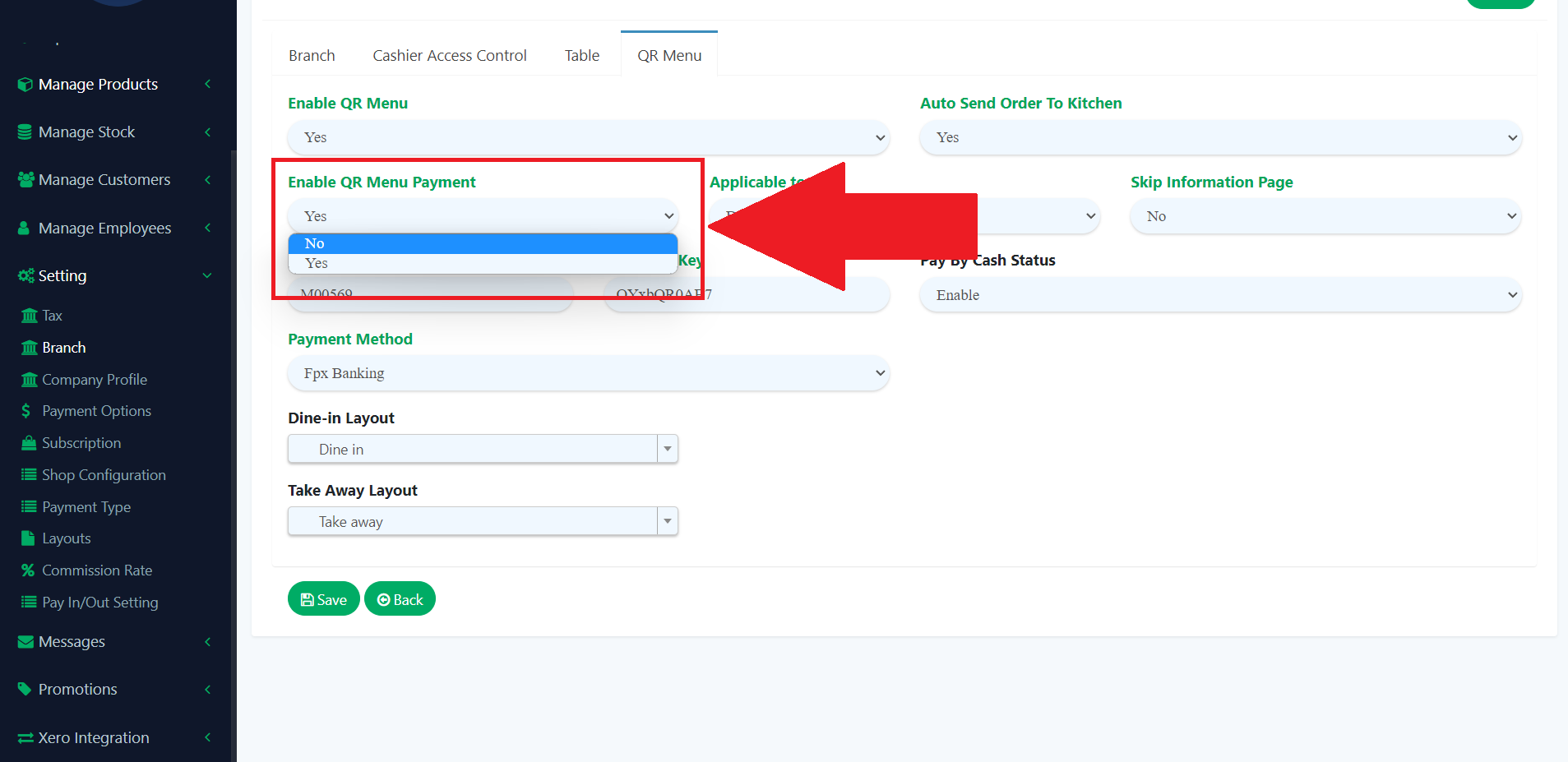 QR Menu – How to enable/disable the QR menu in web admin? – BIGPOS Support