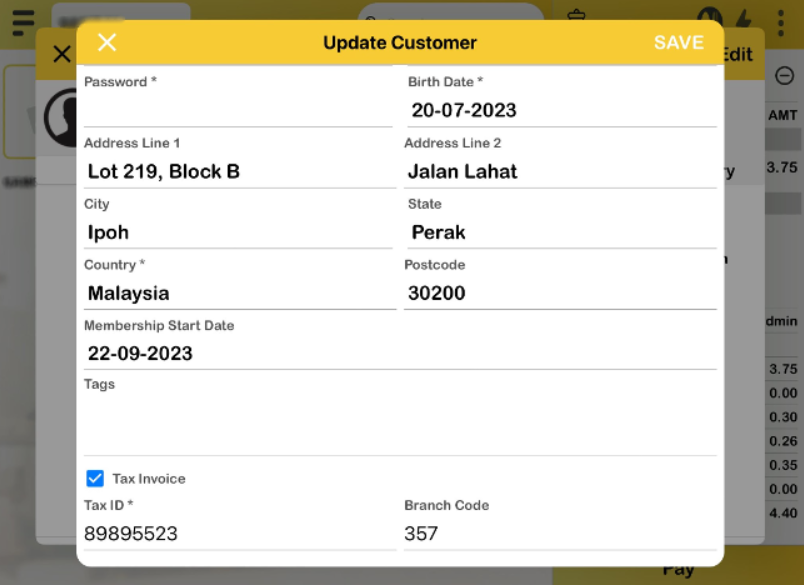 Invoice changes – BIG POS Support