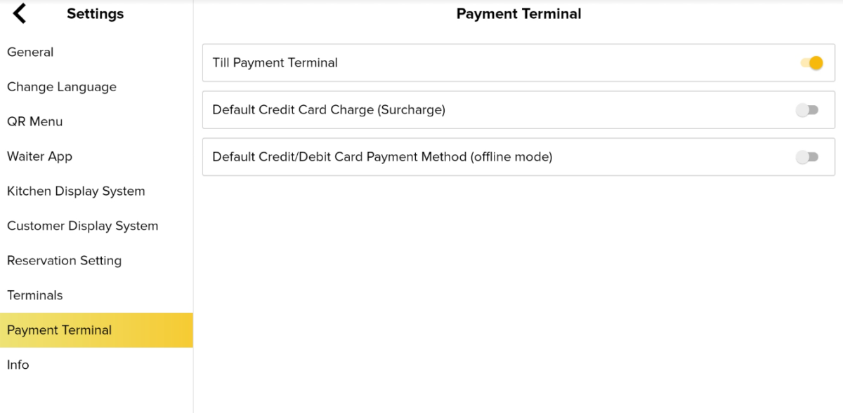 Default setting for debit/credit card with the payment terminal ...