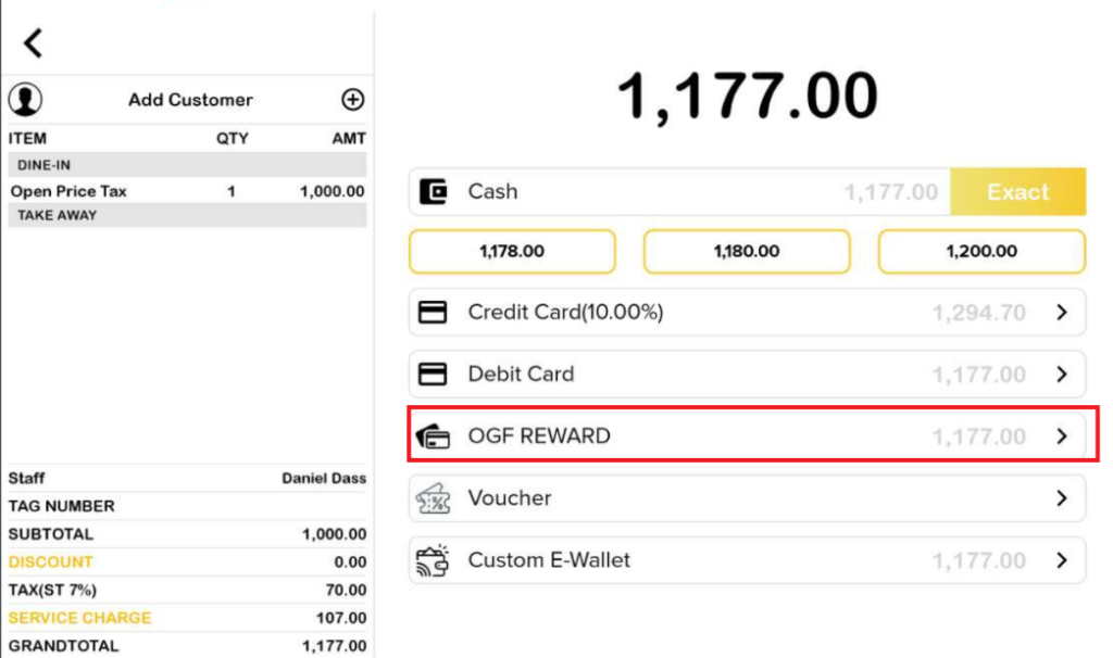 One GalleFace Reward system – BIGPOS Support