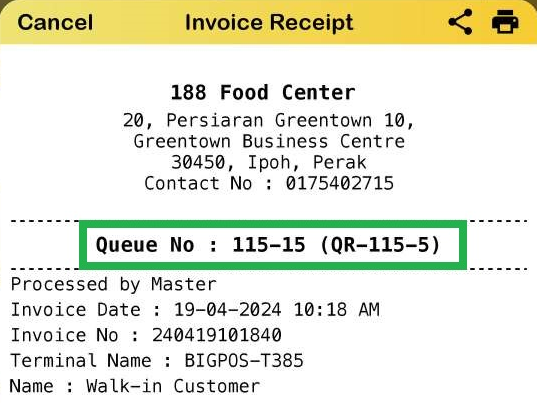 Queue Number Format Changes – BIG POS Support