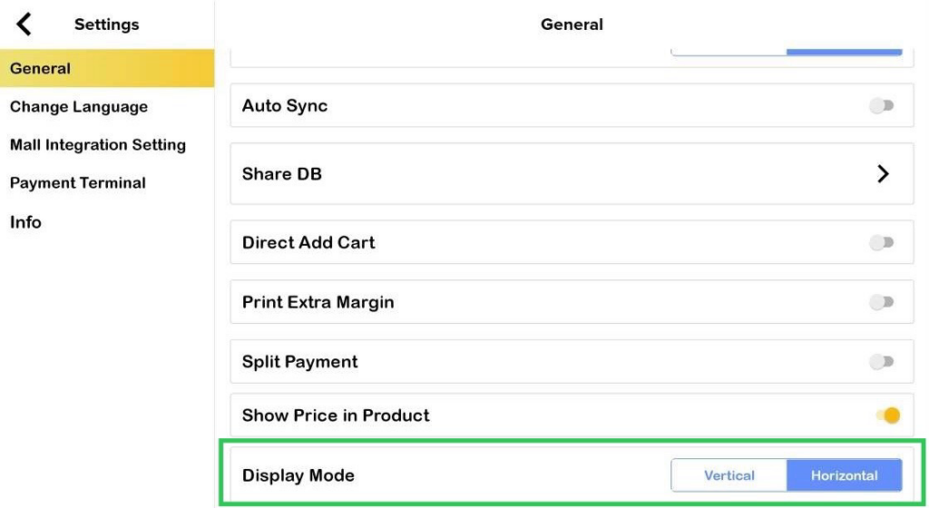 Lite layout in horizontal view – BIGPOS Support